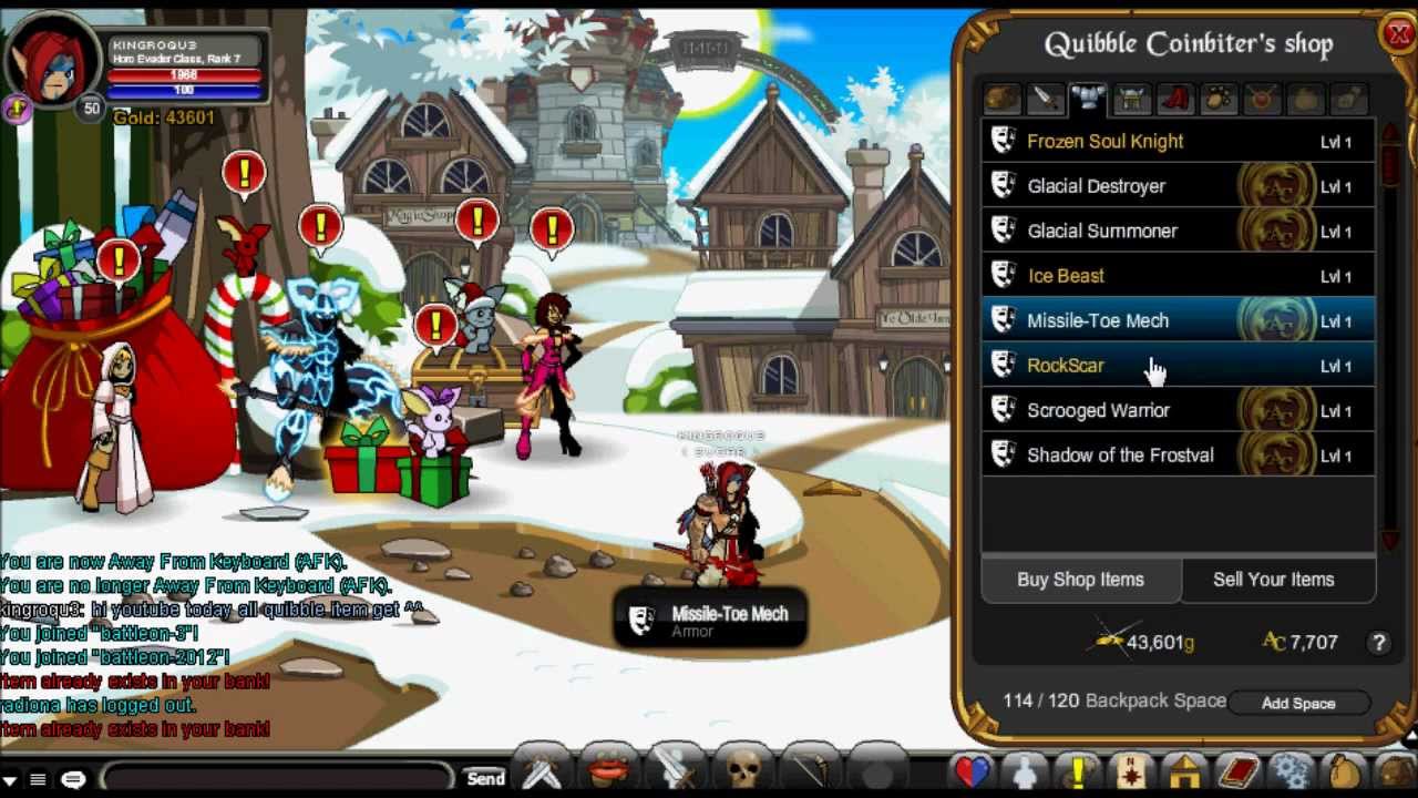 AQW - Athon's Frostval Shop and Quibble Christmas Shop 2012 - YouTube