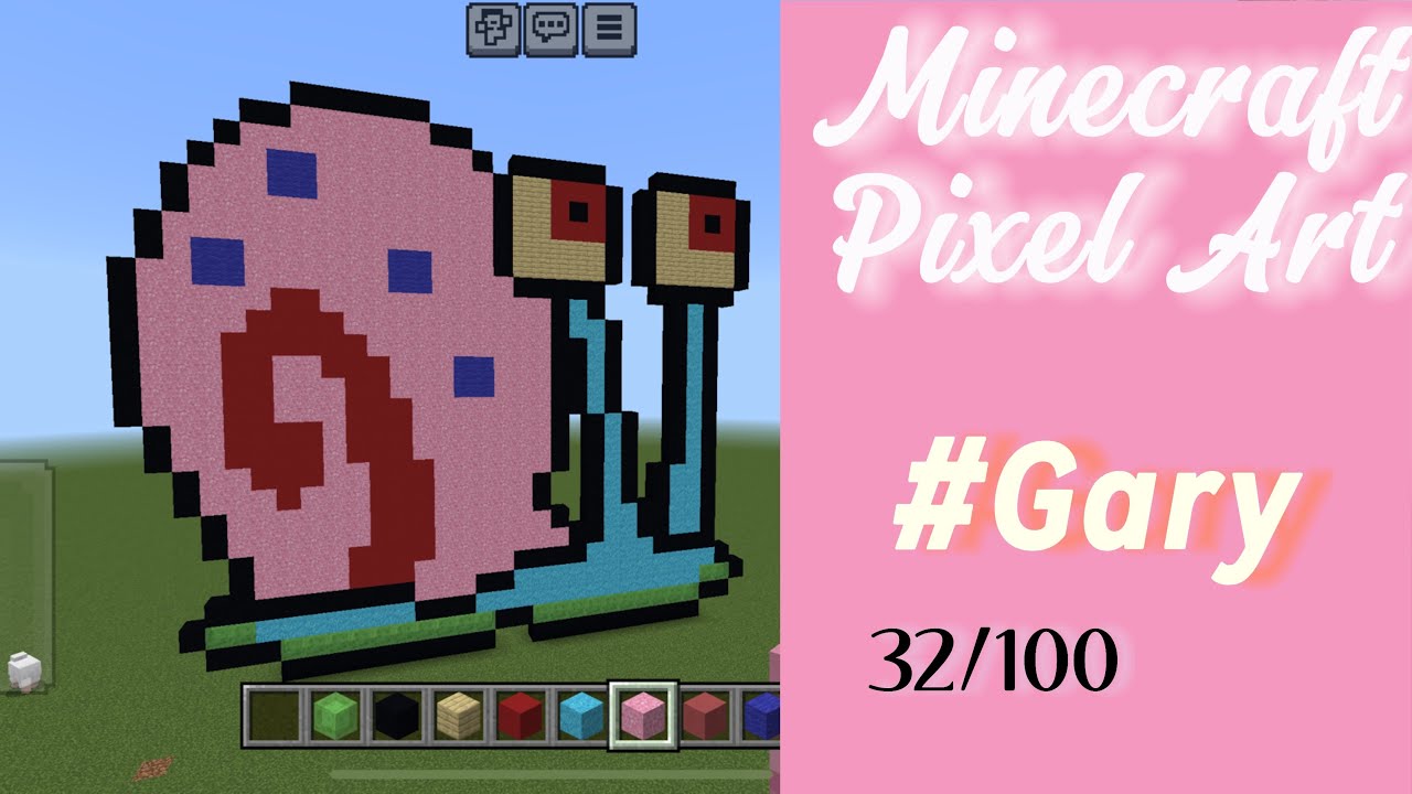 Increíble Gary Pixel Art Bloque a Bloque en Minecraft #Gary #bobesponja ...