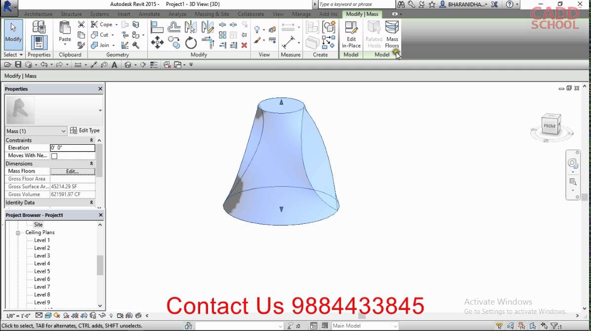 REVIT ARCHITECTURE TUTORIAL FOR BEGINNERS-MASSING OF STUCTURE - YouTube