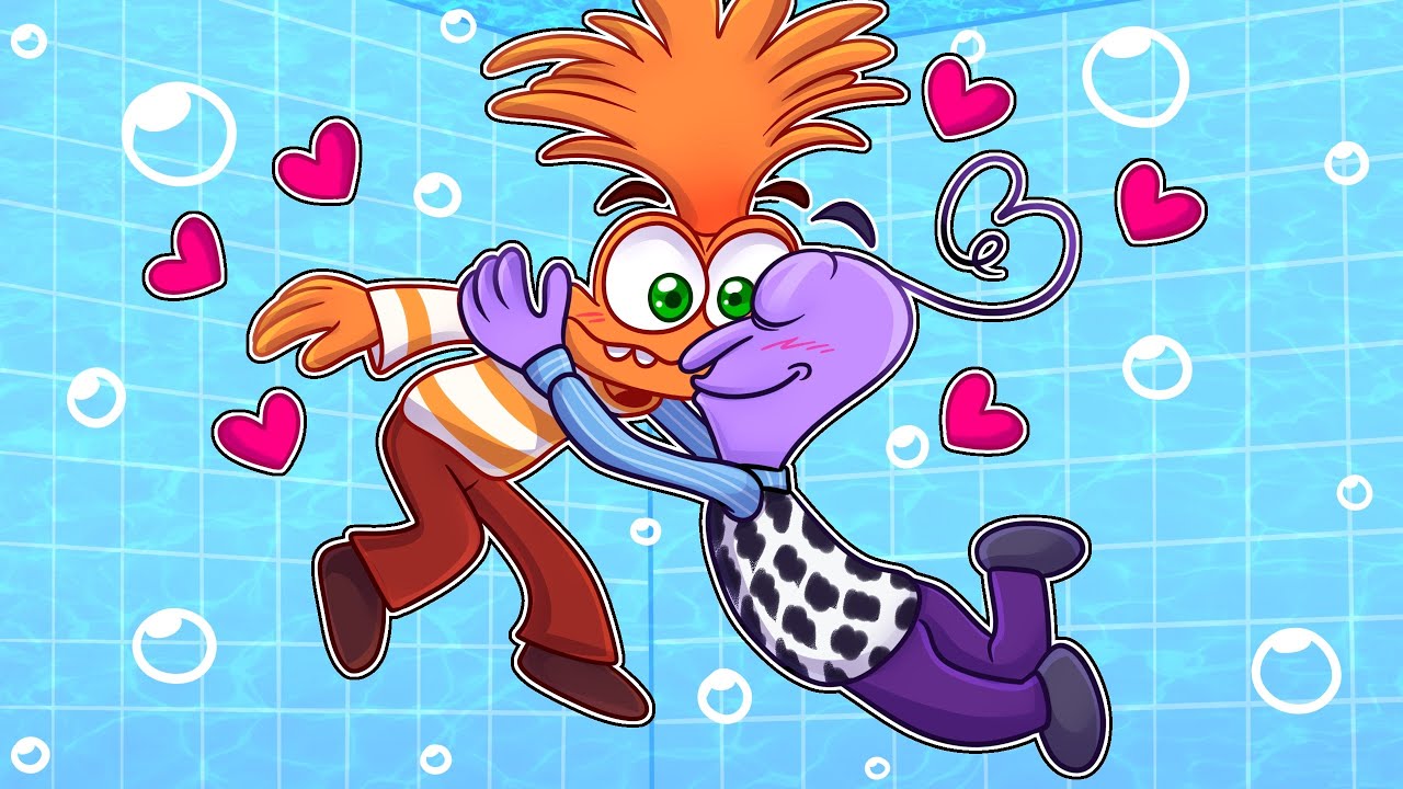 NEW EMOTIONS FEAR AND ANXIETY KISSING IN THE POOL! IS SHE ANGRY? Inside ...