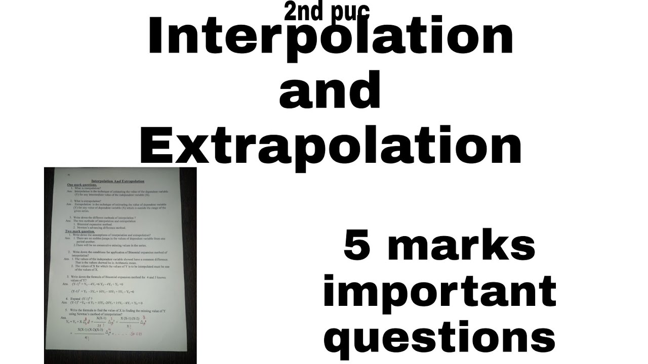 Interpolation And Extrapolation 2nd Puc Important Questions 2nd Puc interpolation-and-extrapolation-2nd-puc-important-questions-2nd-puc