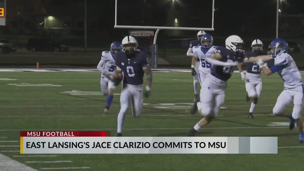 East Lansing running back Jace Clarizio commits to Michigan State - YouTube