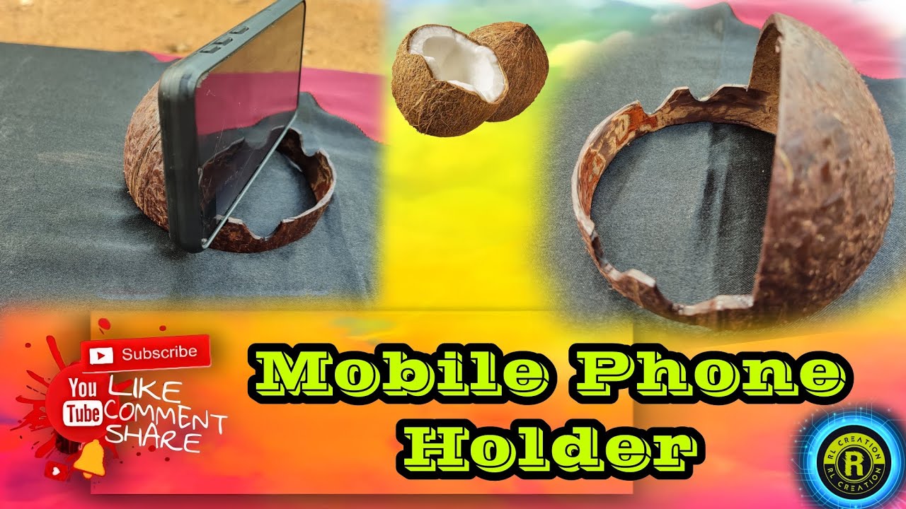 DIY Coconut Shell Mobile Phone Holder | Eco-Friendly Craft Tutorial # ...