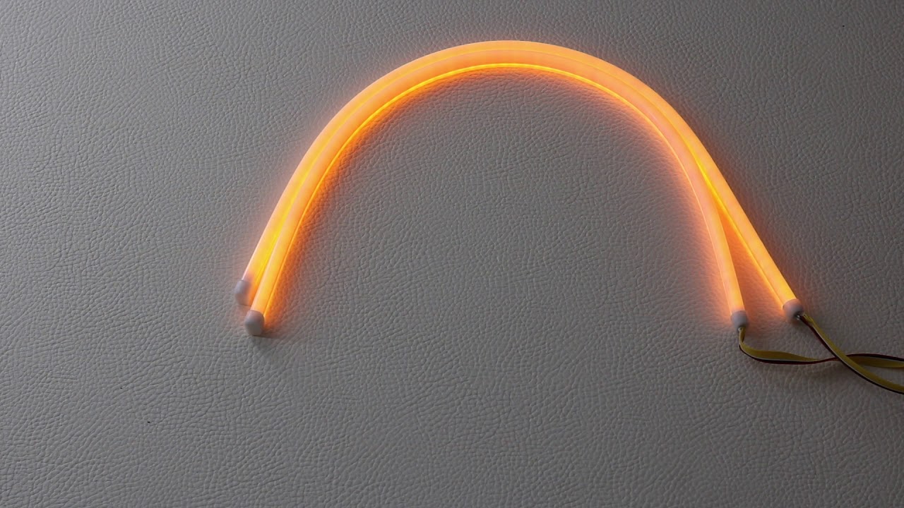 switchback white amber sequential led flexible drl strip - YouTube