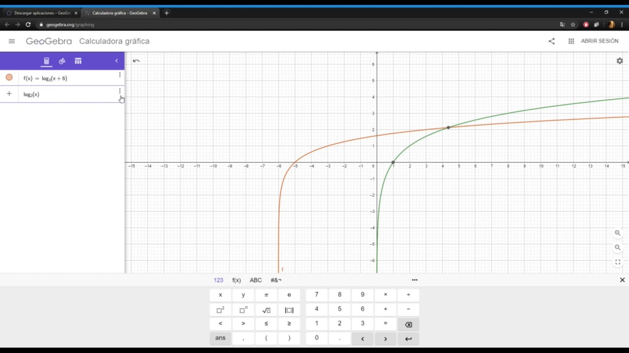 Como graficar un función Logaritmica en GEOGEBRA - YouTube