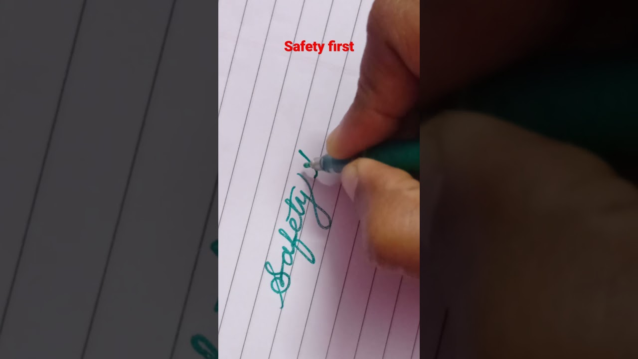safety first/ english calligraphy cursive handwriting - YouTube