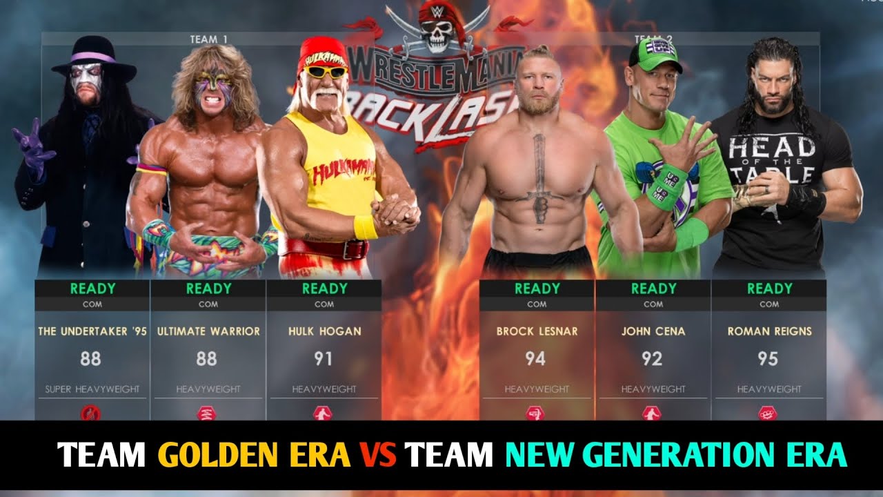Team Golden Era Vs Team New Generation Era Roman Reigns, John Cena ...