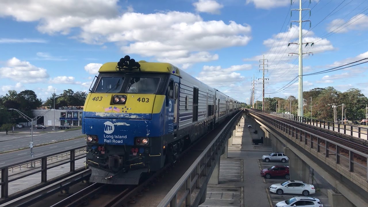 LIRR: Diesels & EMUs Soar Through Merrick Station - YouTube