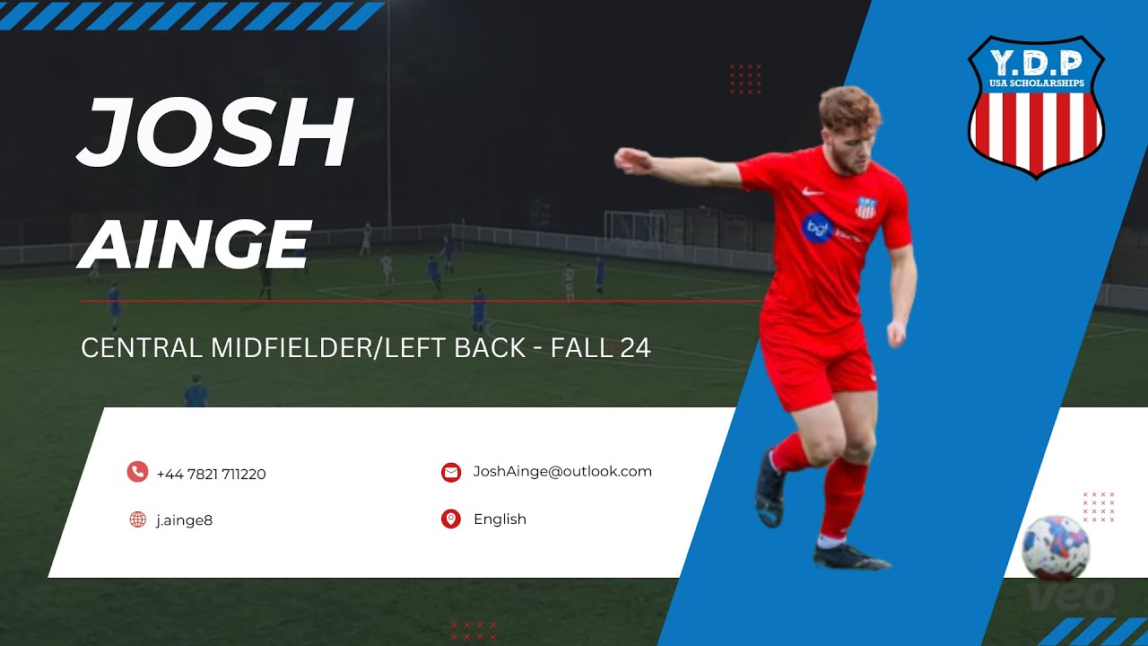 Josh Ainge - Central Midfielder/Left Back - Fall 24 - YouTube
