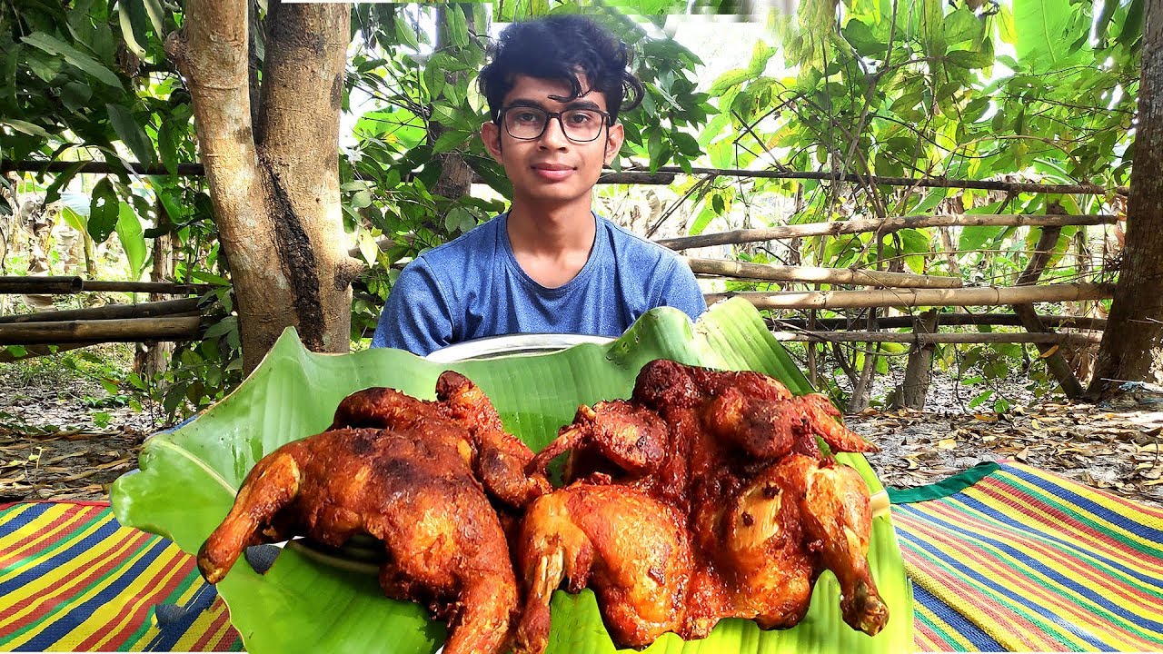 Full Chicken Fry | Whole Chicken Fried Recipe | Primitive Style Chicken ...