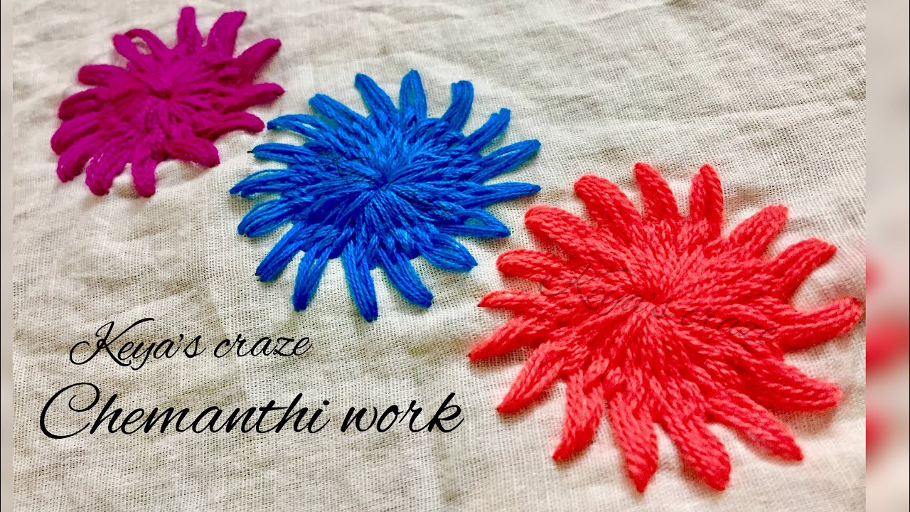 Tutorial NO-157 / Chemanthy work / shefali stitch| Indian chemanthi ...