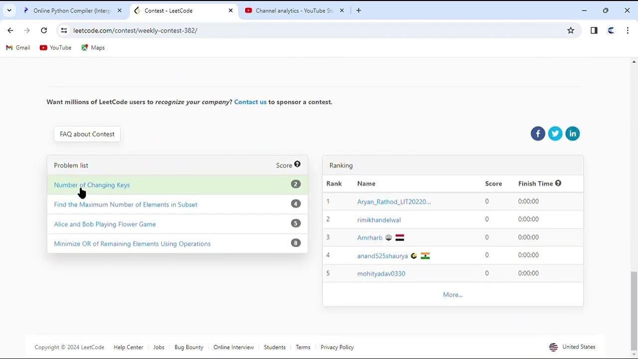 LEETCODE Weekly Contest 382 SOLUTION || ALL SOLUTION ||C++ || PYTHON ...
