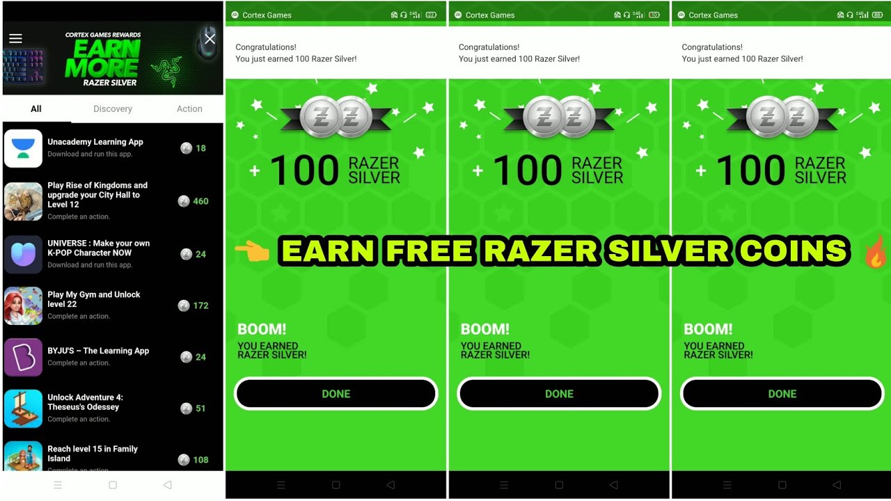 HOW TO EARN FREE RAZER SILVER COINS IN CORTEX GAMES | EARN DAILY 300 ...