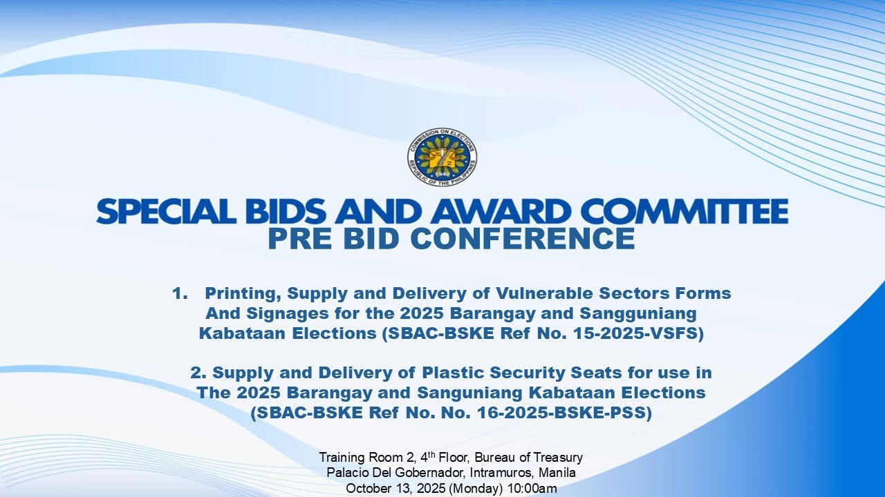 SPECIAL BIDS AND AWARDS COMMITTEE -PRE BID CONFERENCE - YouTube