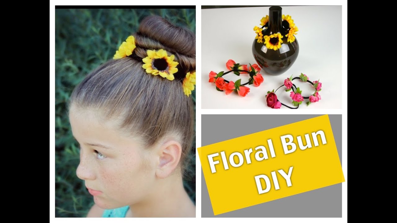 Floral Bun DIY - YouTube