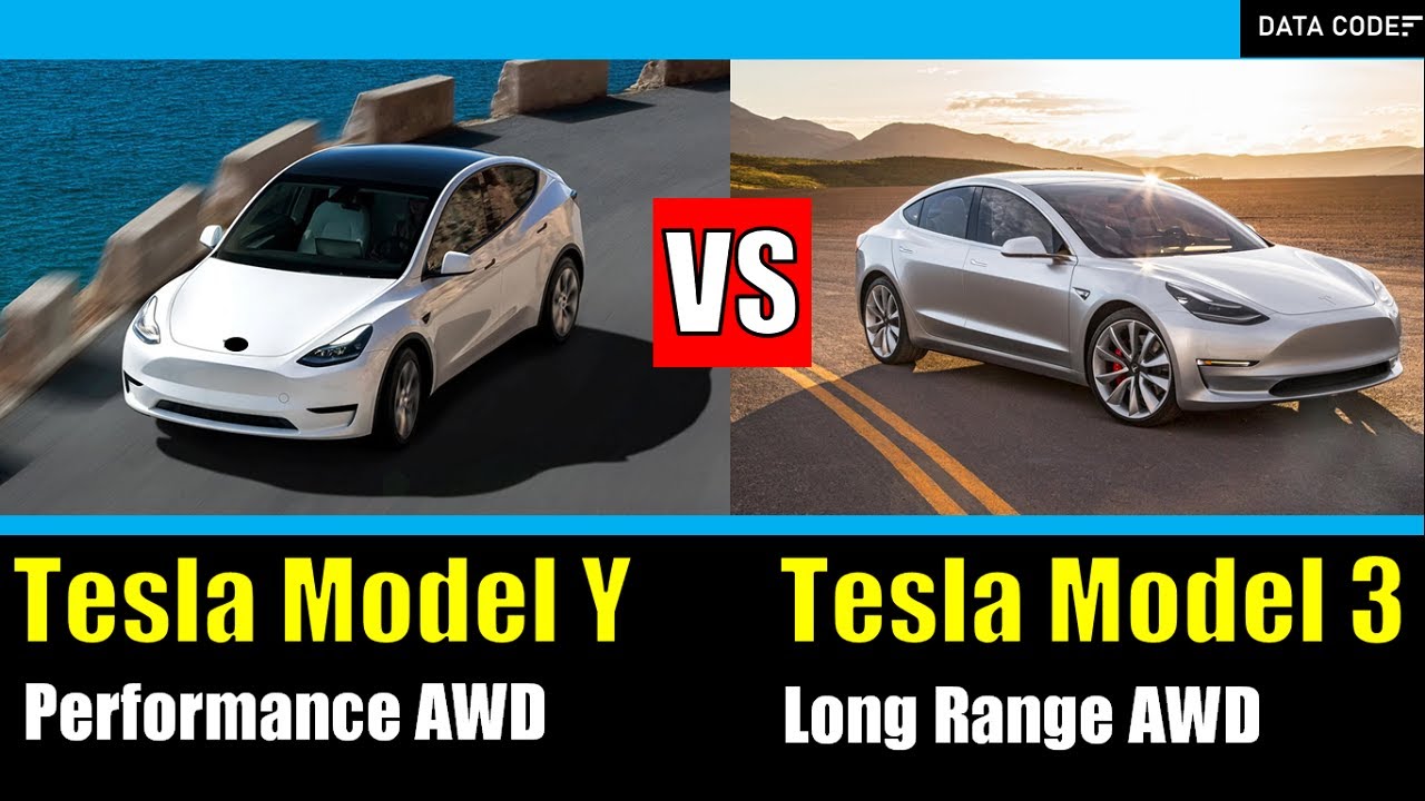 Tesla Model Y Performance AWD VS Tesla Model 3 Long Range AWD ...