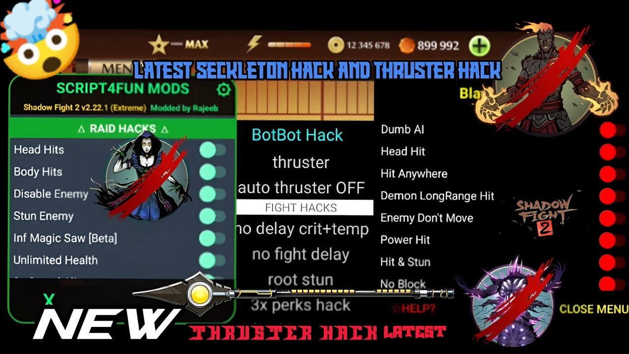 Shadow Fight 2 Latest skeleton hack and Fastest Thruster Hack || Direct ...