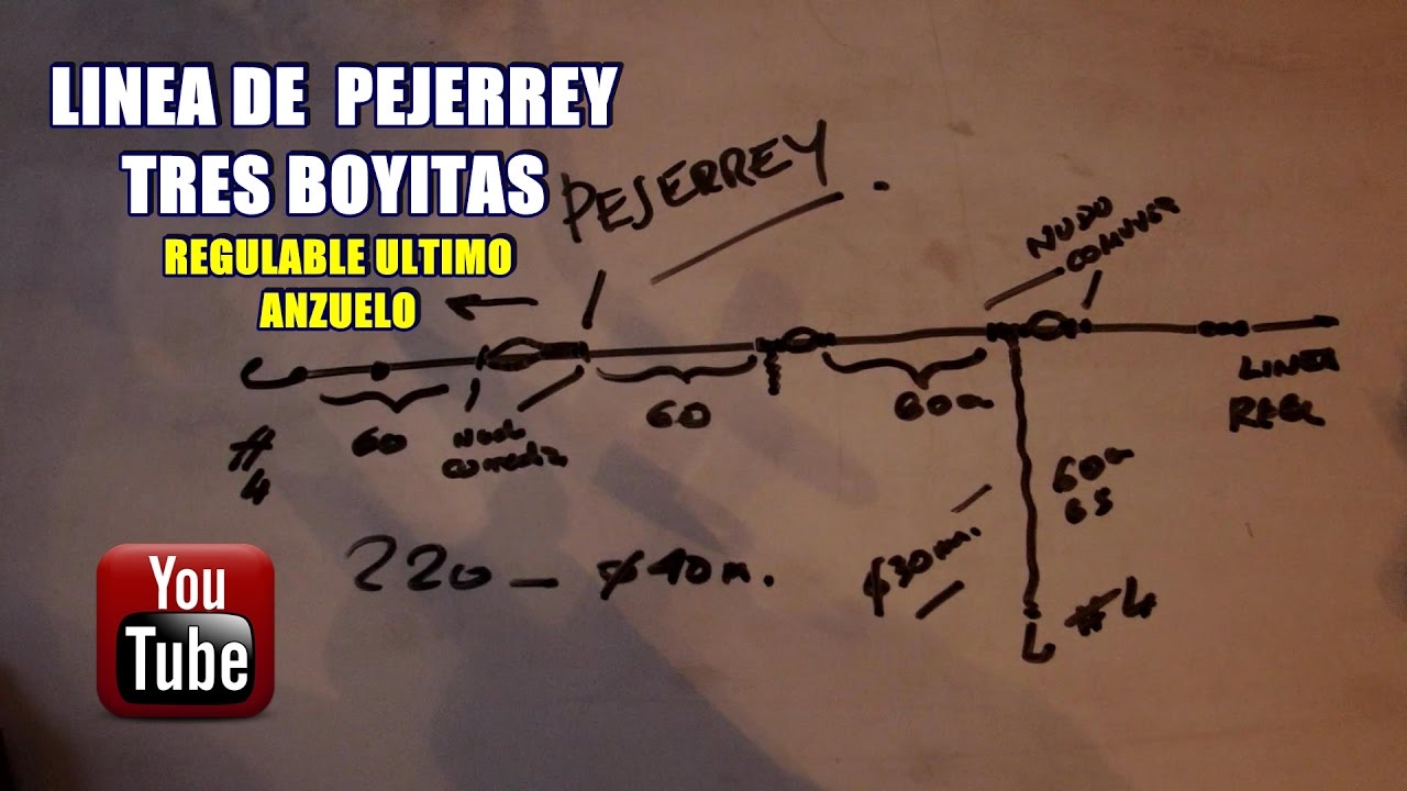 LINEA DE PEJERREY DE TRES BOYITAS CON REGULACION DE ULTIMO ANZUELO ...