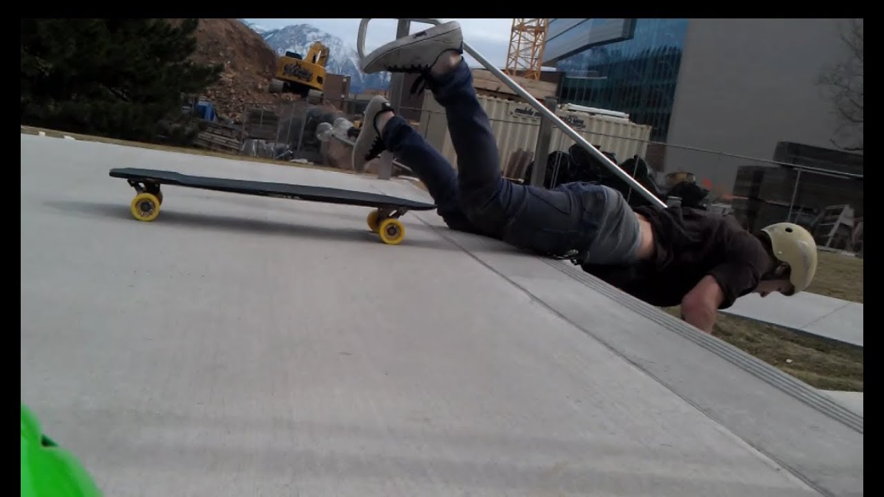 LONGBOARD FAIL: Longboarder crashes down stairs - YouTube