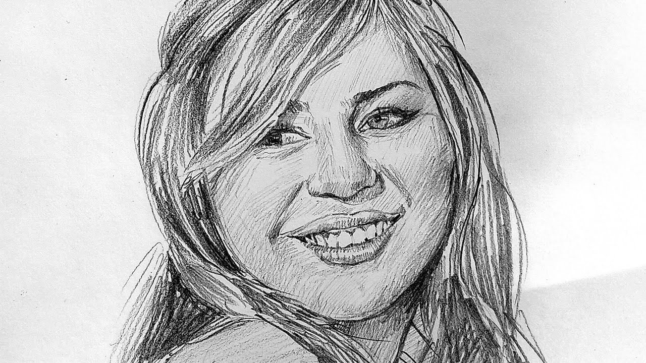 How to Draw Miley Cyrus portrait with pencil l Portrait practice for ...