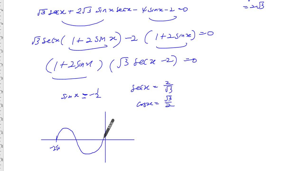 Trig Equation factor by grouping , Section 3.2, Advanced Functions ...