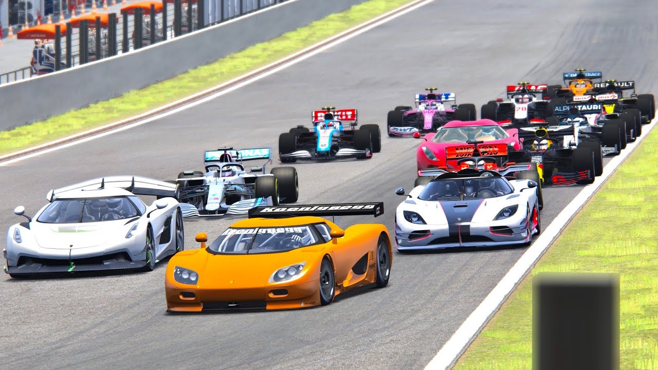 F1 2020 Cars vs Koenigsegg Hypercars - Spa - YouTube
