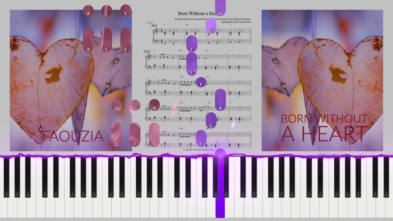 Faouzia - Born Without A Heart (Piano Arrangement in F Major) - Easy ...