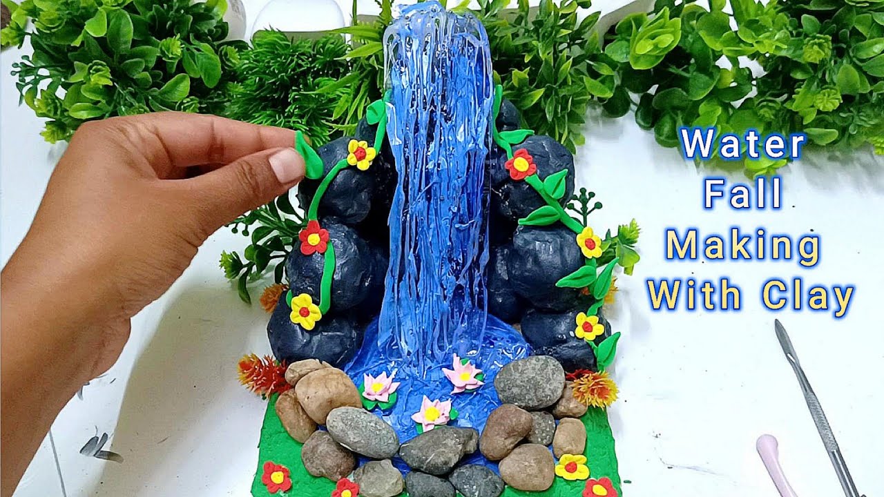 clay making things:diy waterfall | natural clay art:waterfall craft ...