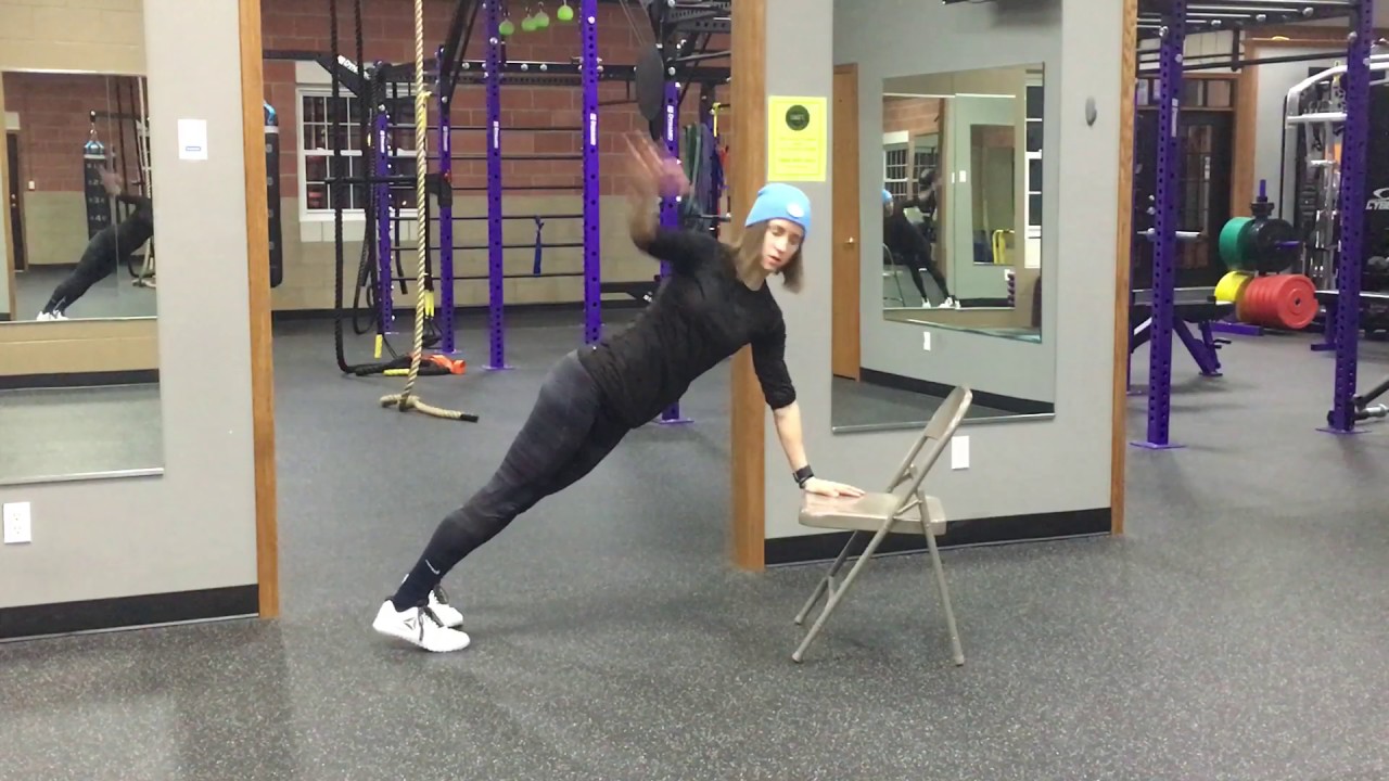 Chair rotating push-ups - YouTube