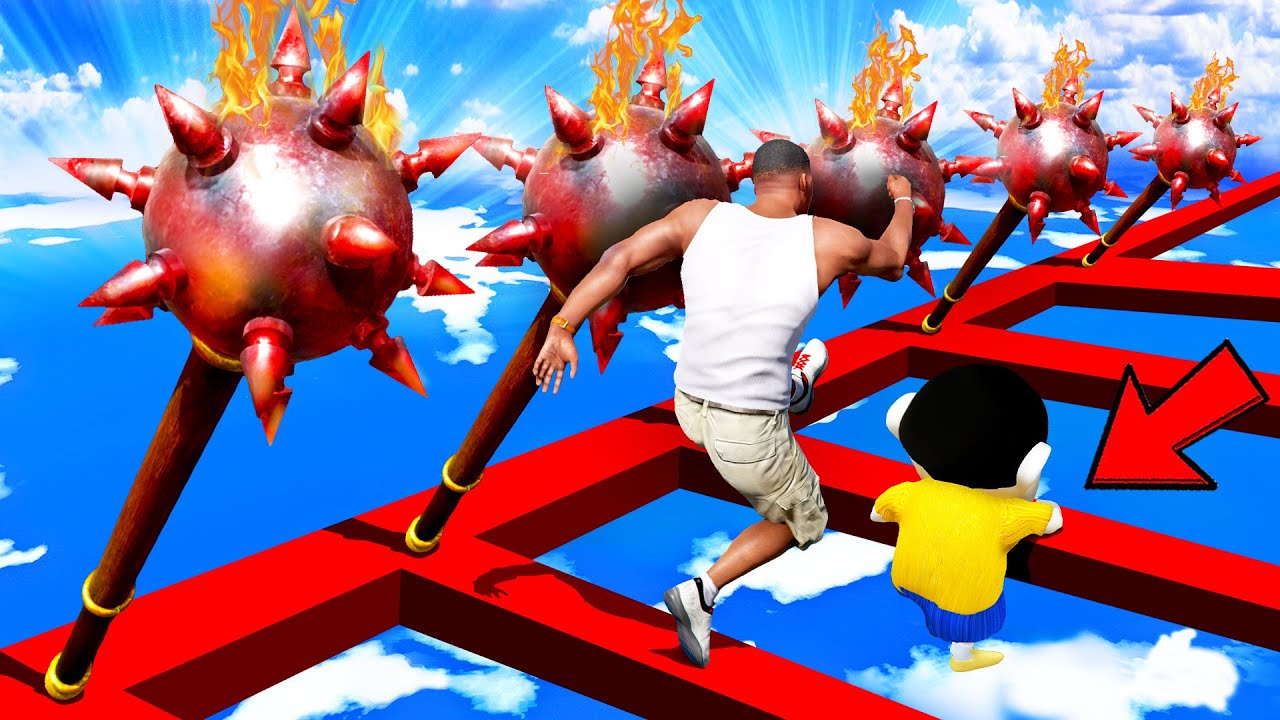 SHINCHAN AND FRANKLIN TRIED THE IMPOSSIBLE RED HOT SPIKES FIRE WEAPON ...