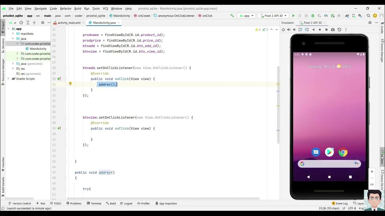 Android Studio SQLite part 1 - YouTube