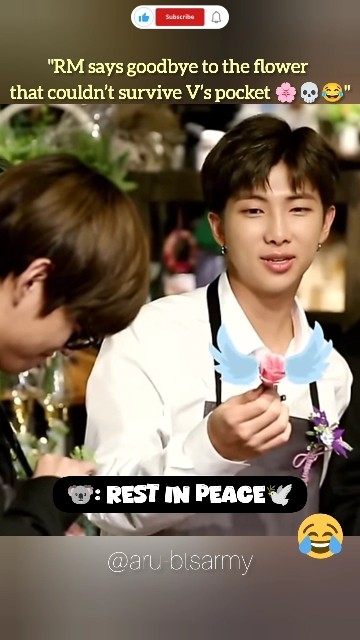 RM said, 'Rest in peace' to V's flower 🌹😭🤣🤣 It's so funny! 🤣 #btsshorts #RM #V #viralshorts ...
