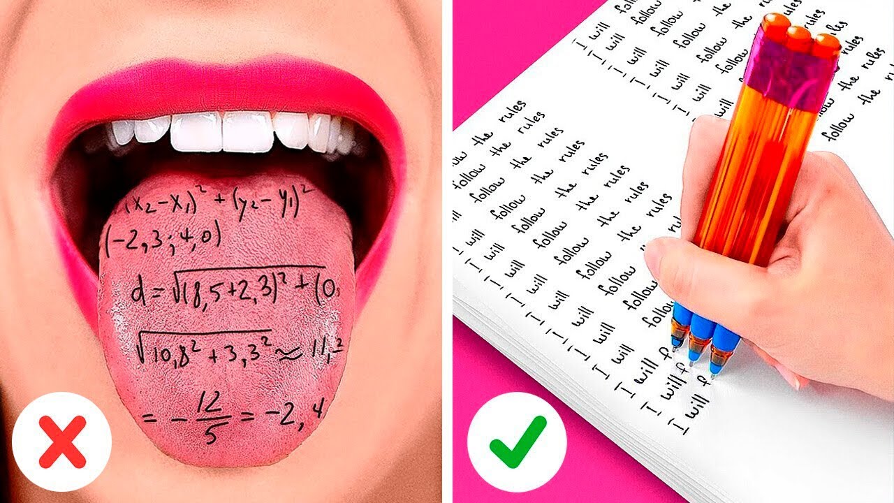 HOW TO CHEAT ON EXAMS | School Survival Life Hacks For Genius By 123GO ...