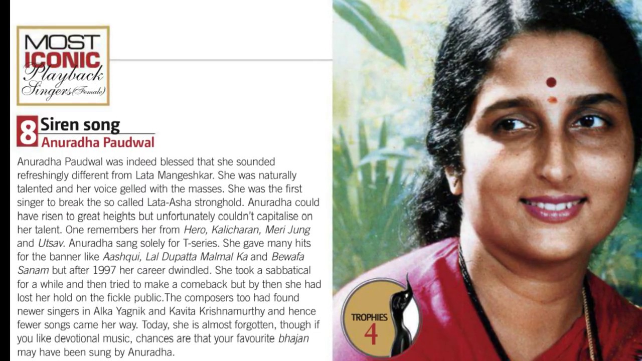 Top Ten Female Playback Singers Of India [Bollywood] - YouTube