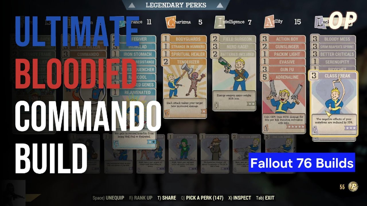 The Ultimate Bloodied Commando Build - Fallout 76 - YouTube