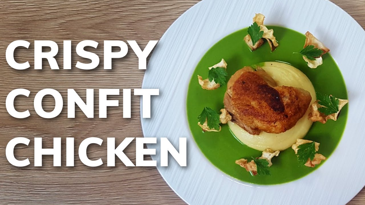 Michelin star CONFIT CHICKEN with LETTUCE VELOUTE at home - YouTube