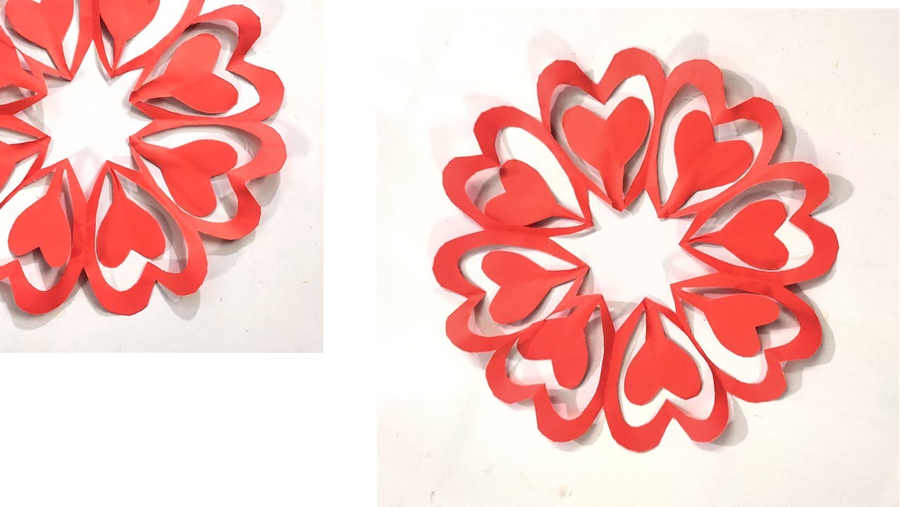 one cut love design || Paper Heart || heart shaped craft ideas. - YouTube