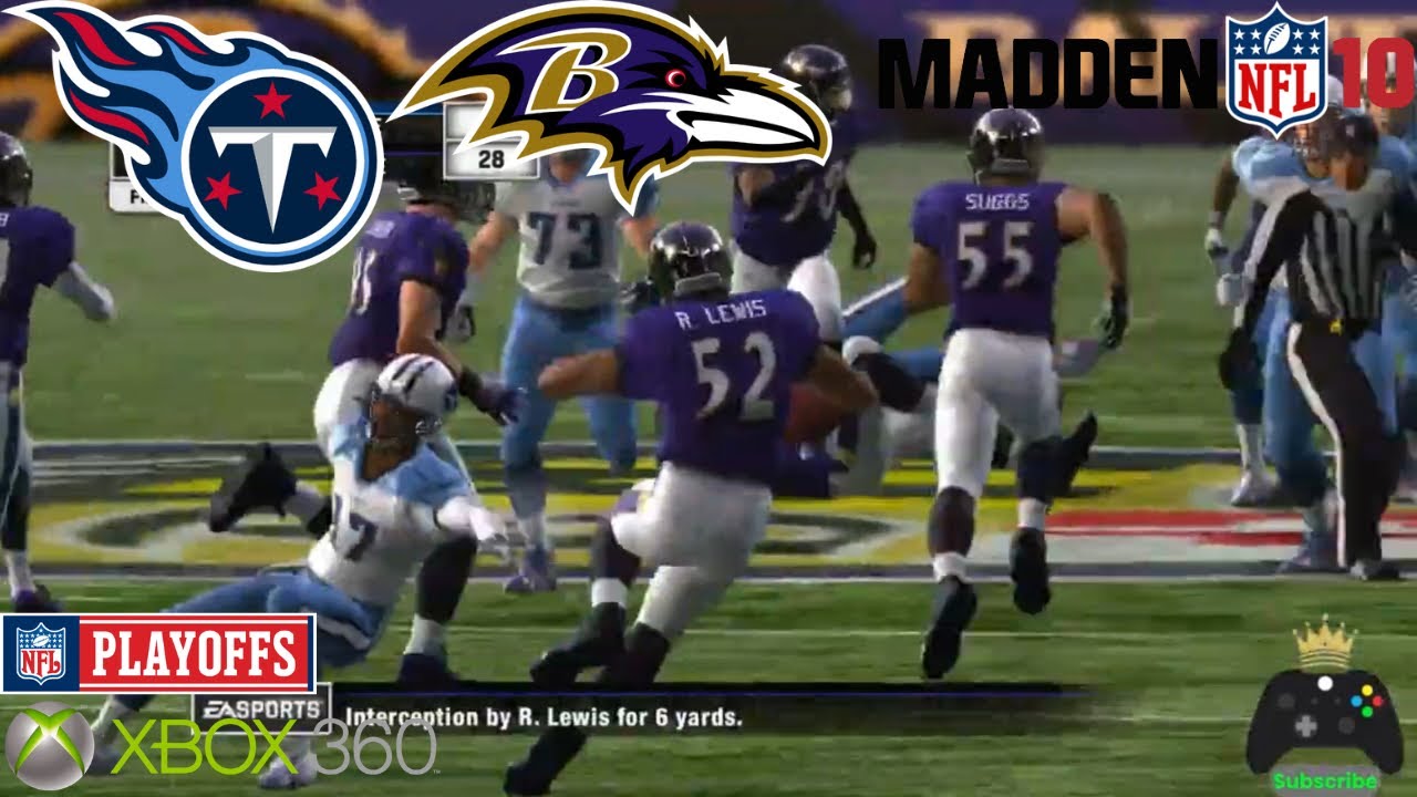 Madden 10 Xbox 360 Titans VS Ravens: Wild Card: Chilly Bone Crushing ...