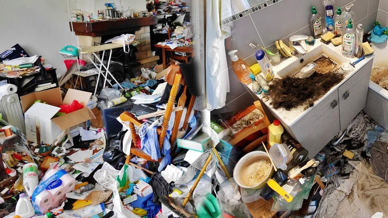 A collapsed family! Free cleaning of dirty rooms【Household Cleaning ...