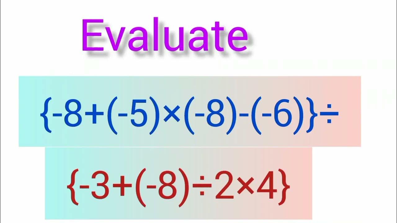 How to evaluate a simple Integer by use rules of integers - YouTube