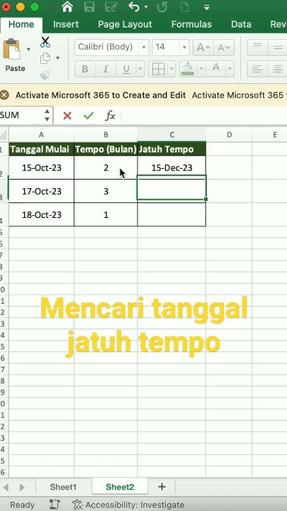 Menghitung tanggal jatuh tempo di excel #microsoft #exceltips #exceltutorial #excelsolutions # ...