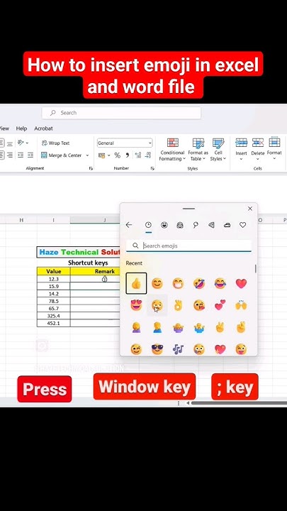 How to insert emoji in excel and word file #trending #excel # ...