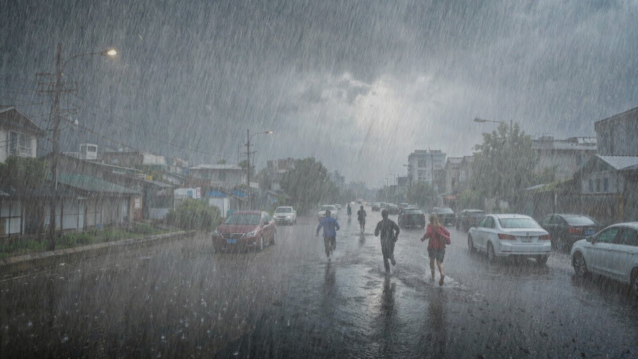EXTREME HEAVY RAIN TURNS | REAL WALK IN EXTREMELY HEAVY RAIN IN THE ...