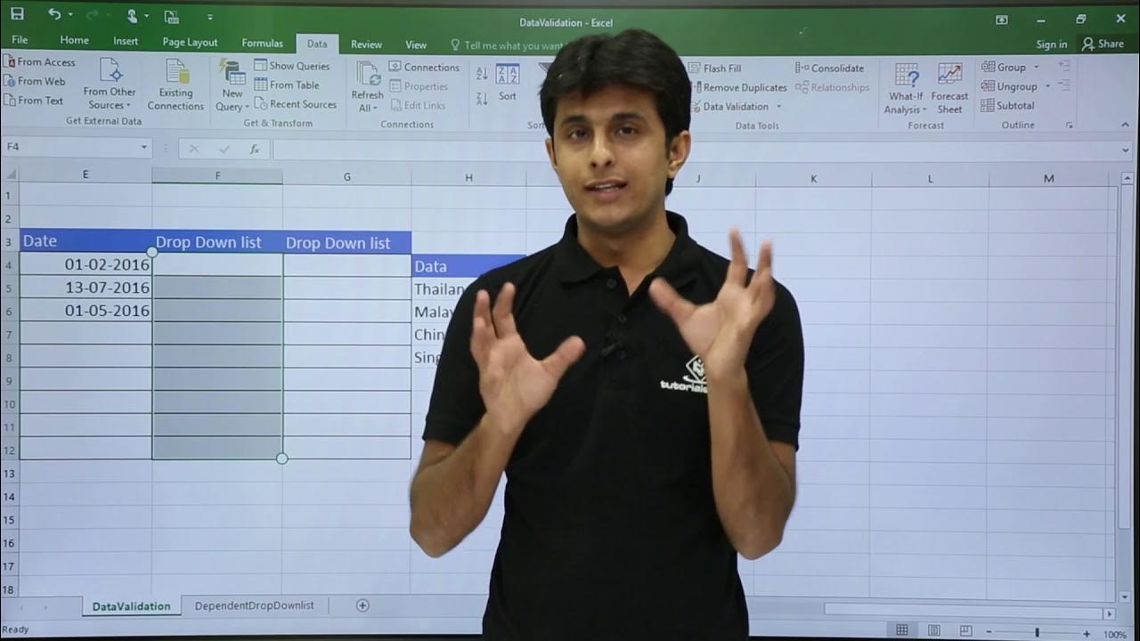 MS Excel - Data Validation - YouTube
