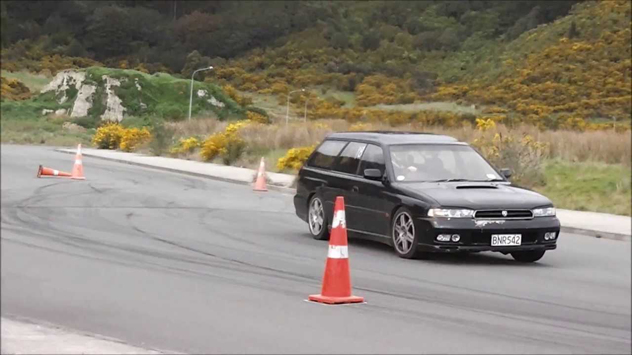 Subaru Legacy autocross crash! - YouTube