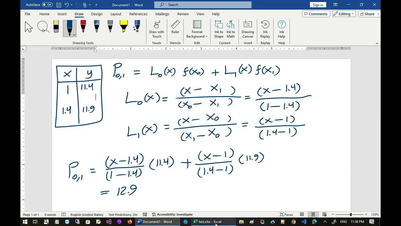 24 Numerical Analysis - Lagrange Interpolating Polynomial examples.mkv ...