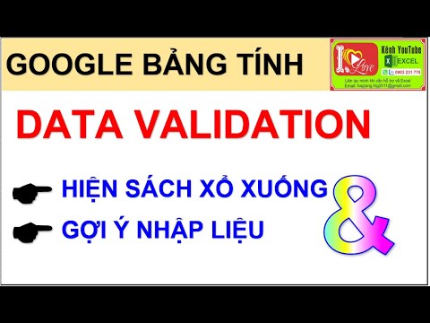 GOOGLE SHEET DATA VALIDATION - YouTube