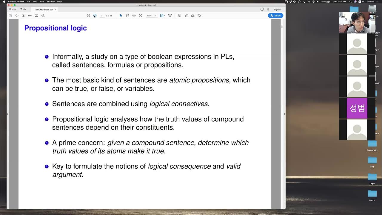 Lecture 2, CS402 Introduction to Logic for Computer Science (Spring 2020) - YouTube