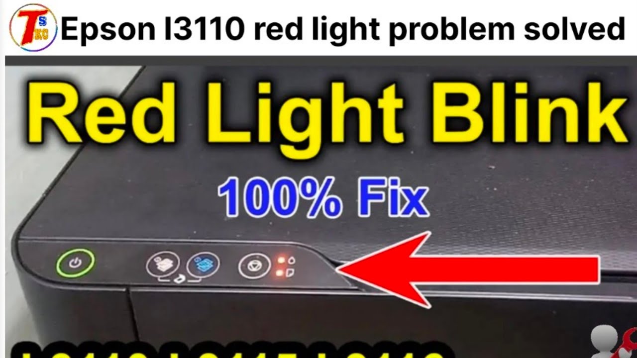 Epson l3110 printer Red light problem solved - YouTube