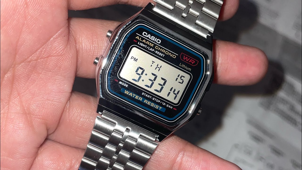 Casio Vintage (A159W-N1DF) Silver Stainless Steel Strap Digital Watch ...